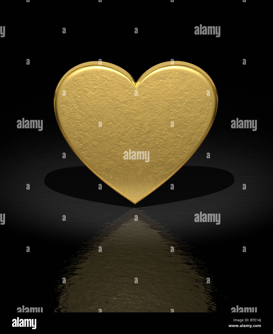3d Gold heart - Love background - Front view Stock Photo - Alamy