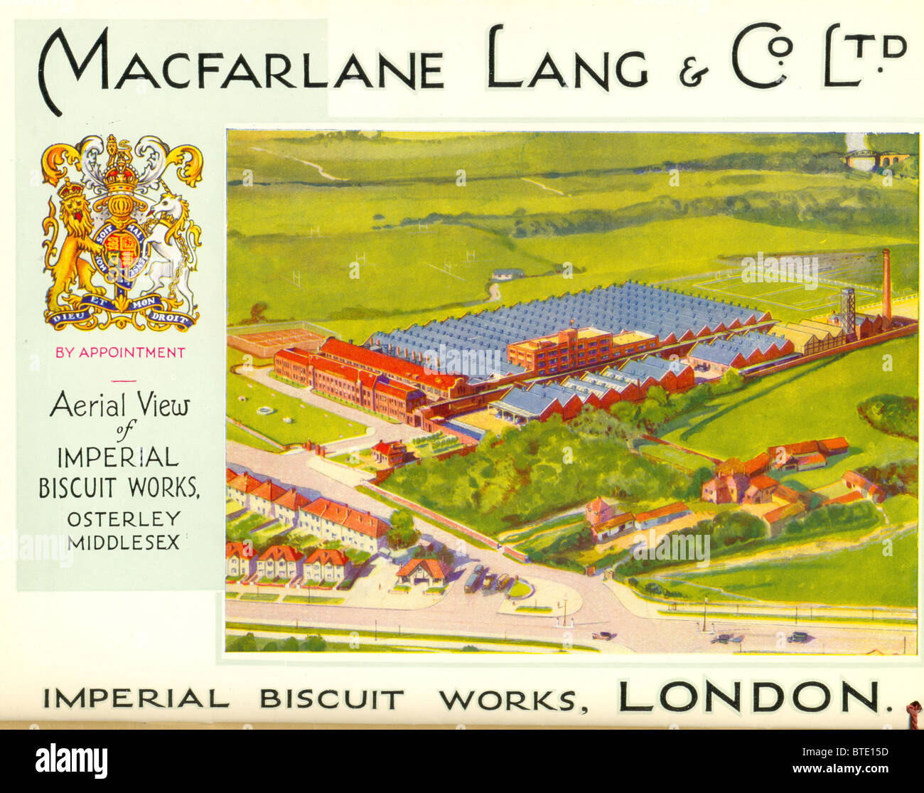 Aerial view of Imperial Biscuit Works (Macfarlane Lang & Co Ltd Stock ...