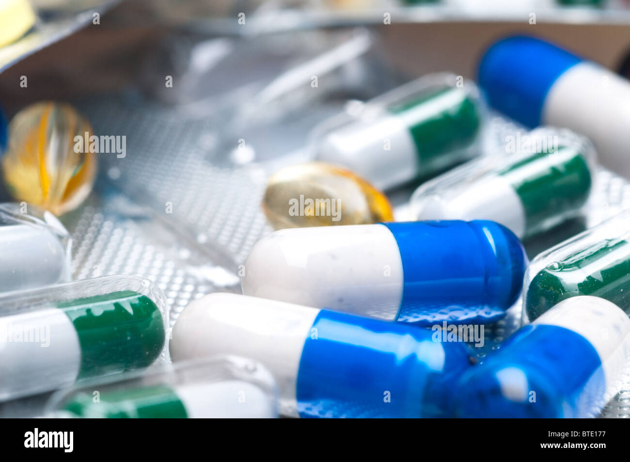 medical capsules isolated on white background Stock Photo - Alamy