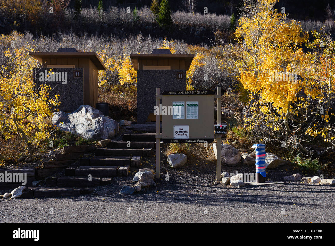 Angel Lake near Wells Nevada in the fall with brilliant gold Aspen ...