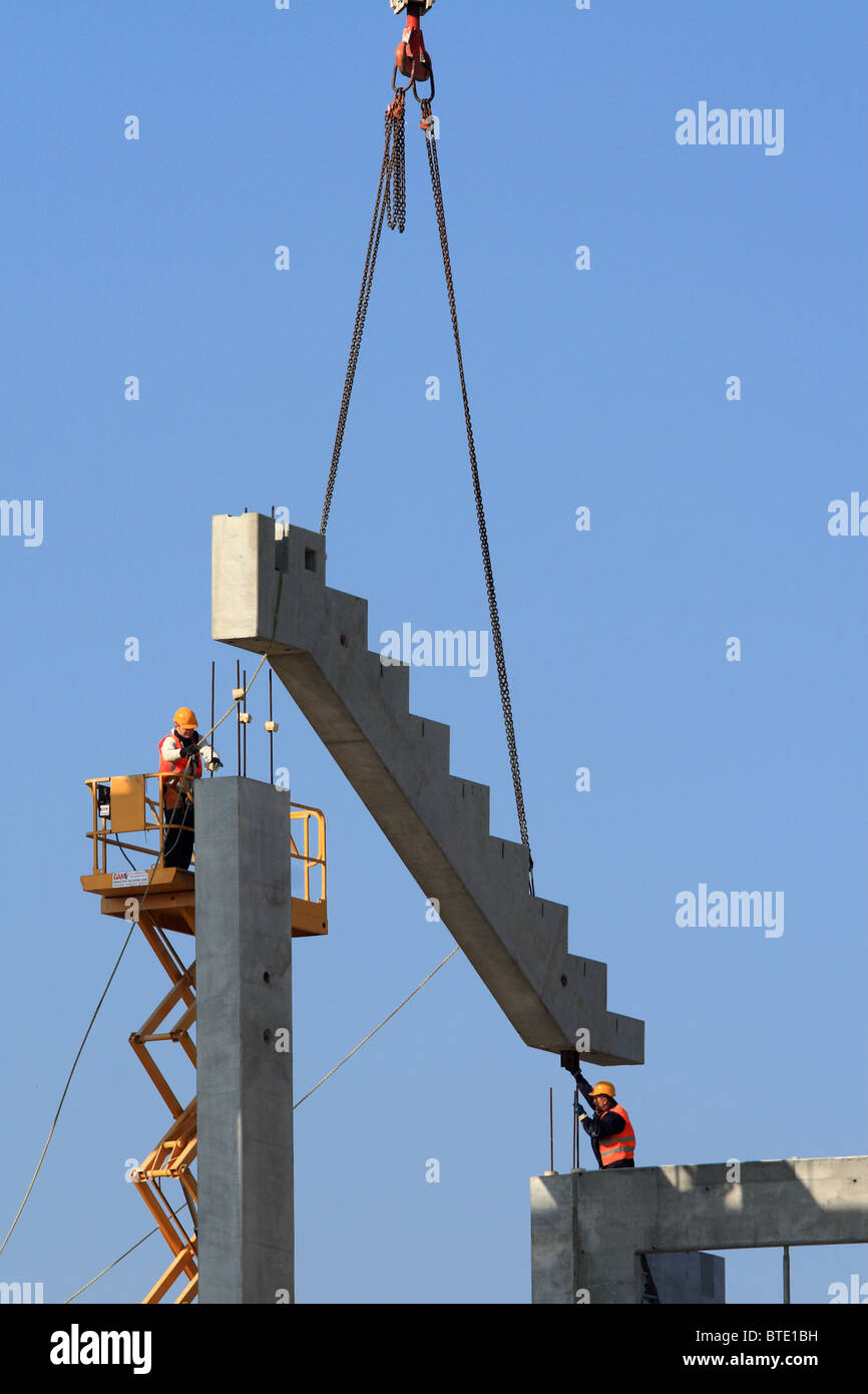 Construction of a modern arena type stadium. Stadion Slaski, Silesia ...