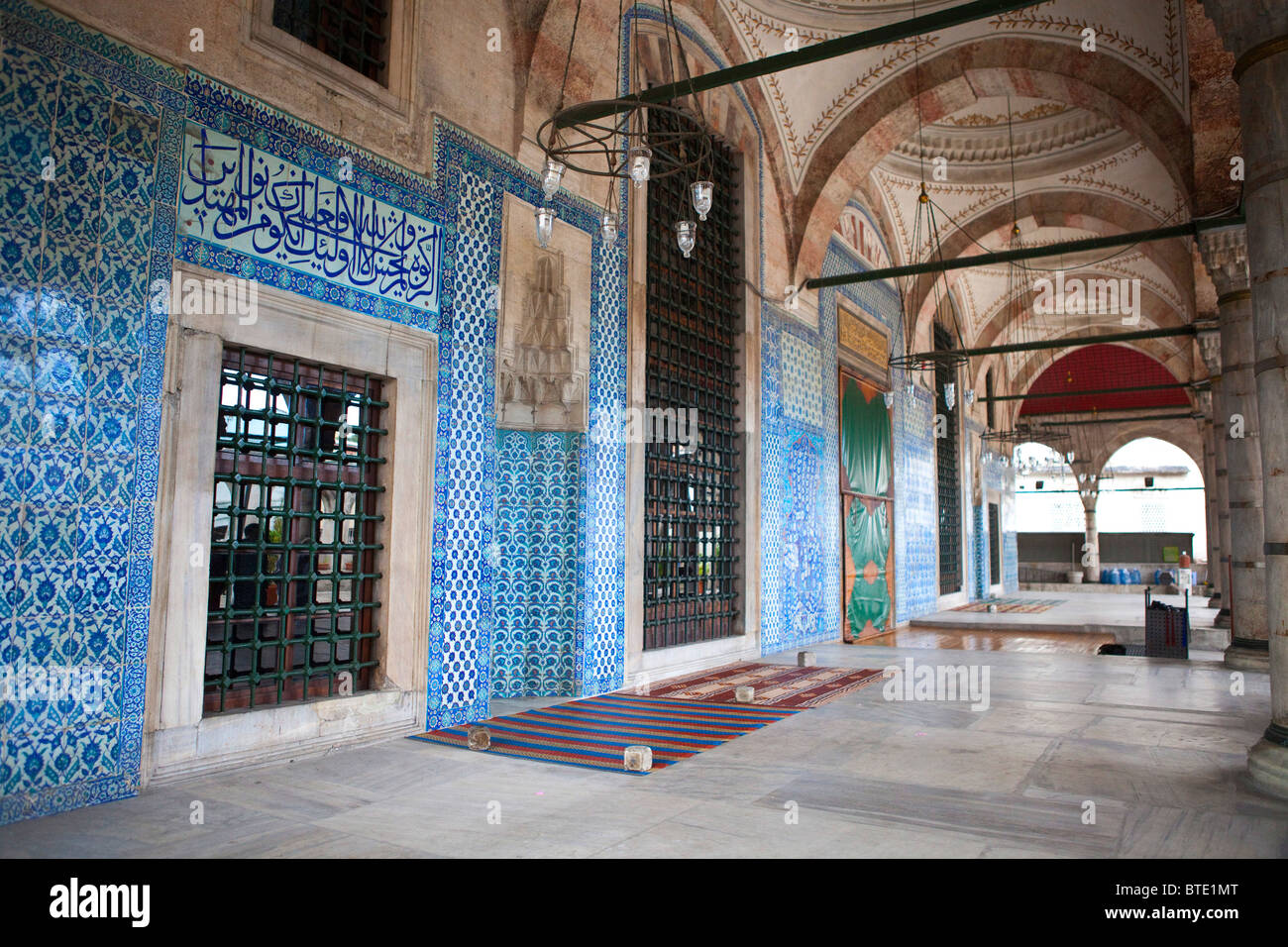 The Yeni mosque Istanbul Turkey. blue ceramic tiles exteriors 101066 ...