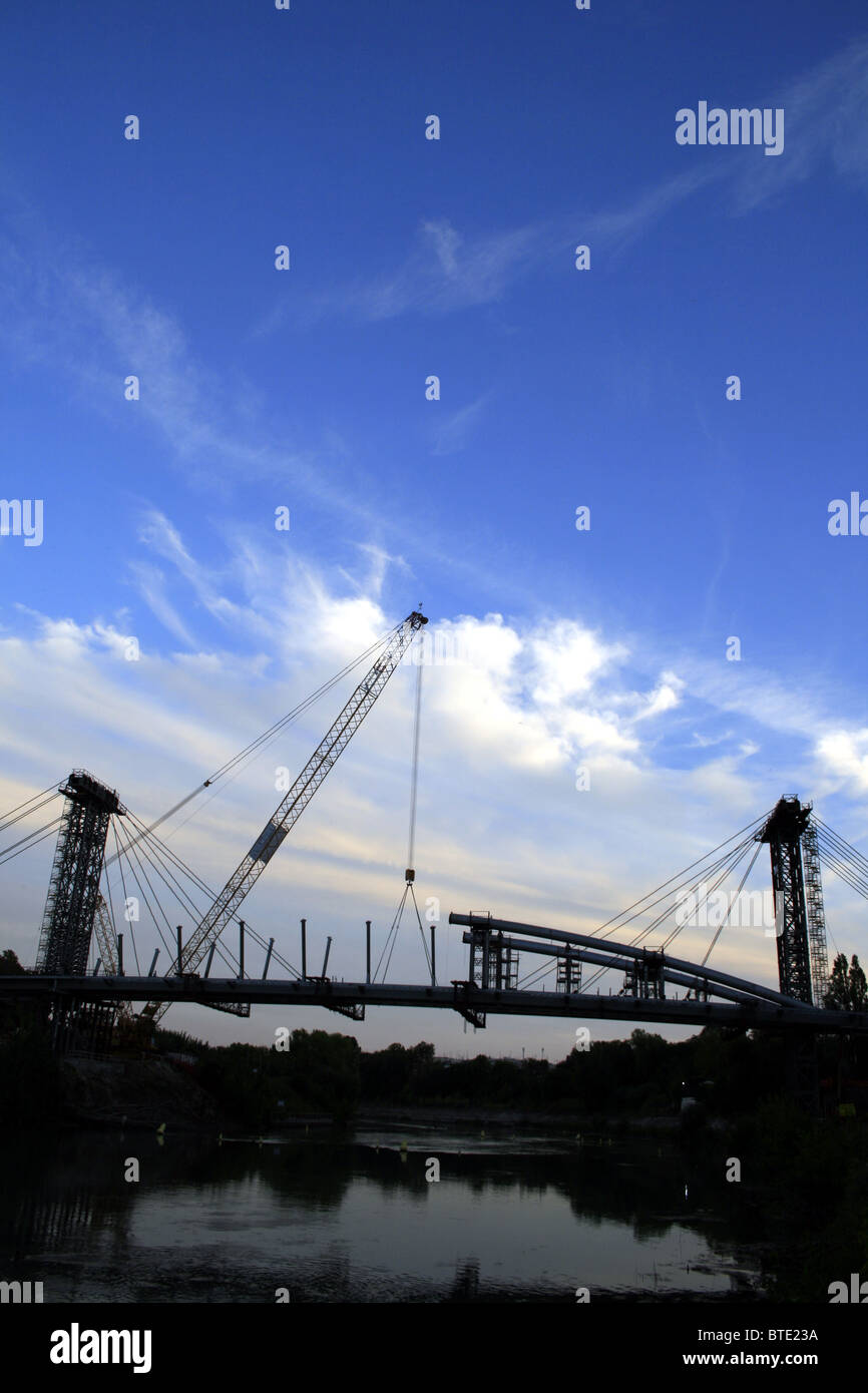 modern bridge under construction over the tiber in rome, italy Stock ...