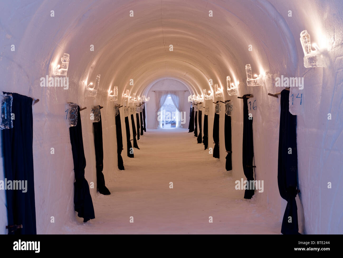 Corridor at Alta Igloo Hotel Sorrisniva, Alta Ice Hotel in Finnmark ...