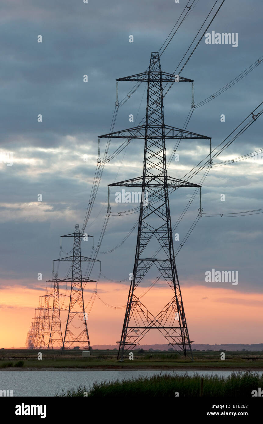 Electricity pylons line hi-res stock photography and images - Alamy