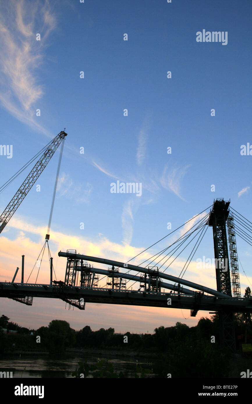 modern bridge under construction over the tiber in rome, italy Stock ...