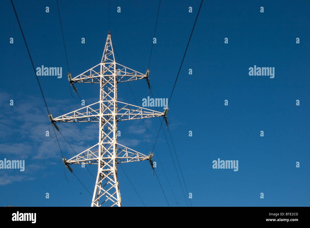 High voltage electicity pylon Stock Photo - Alamy