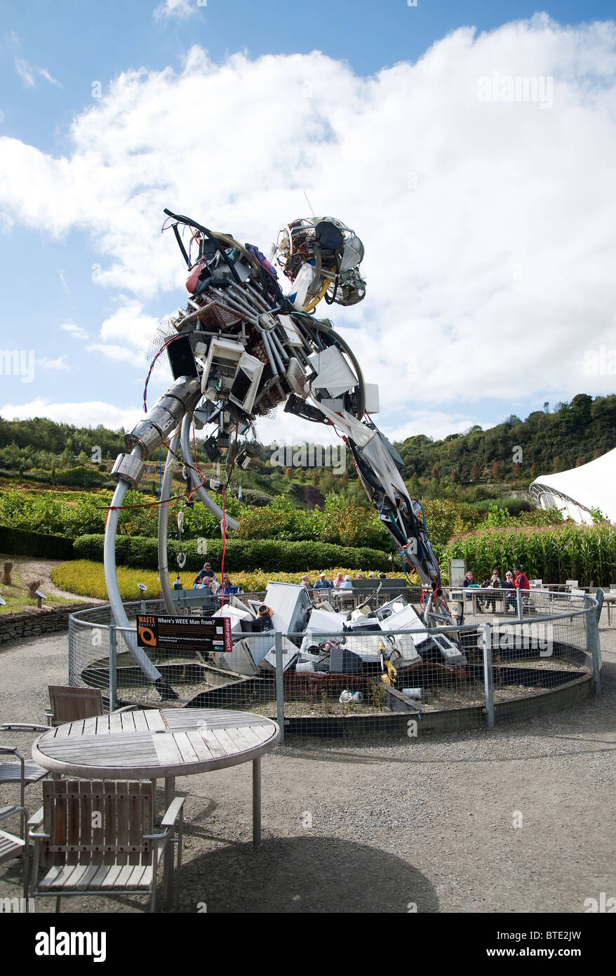 Wee man made from recycled electrical and electronic equipment, Eden ...