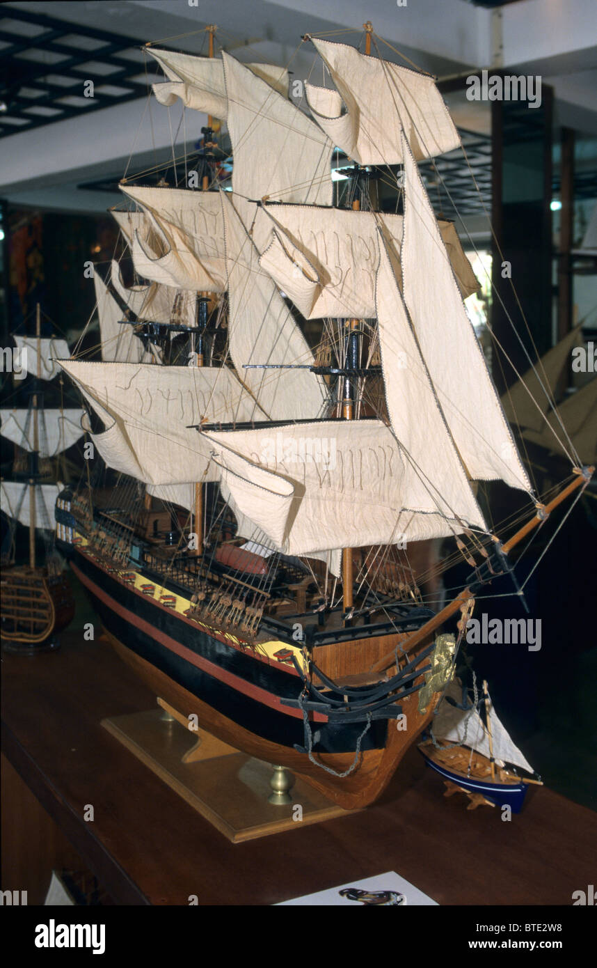 Model of old sail boat, Floreal, Mauritius Island, Indian Ocean Stock ...