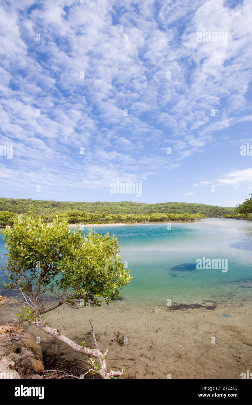 Coastal estuary on the Port Hacking River, Royal National Park, Sydney ...