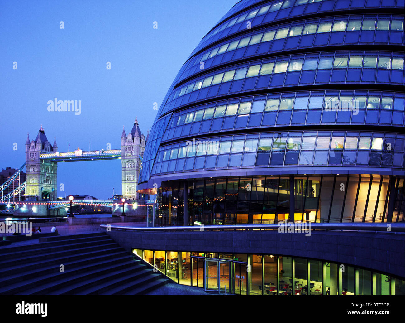 London Assembly Building & Tower Bridge Stock Photo - Alamy