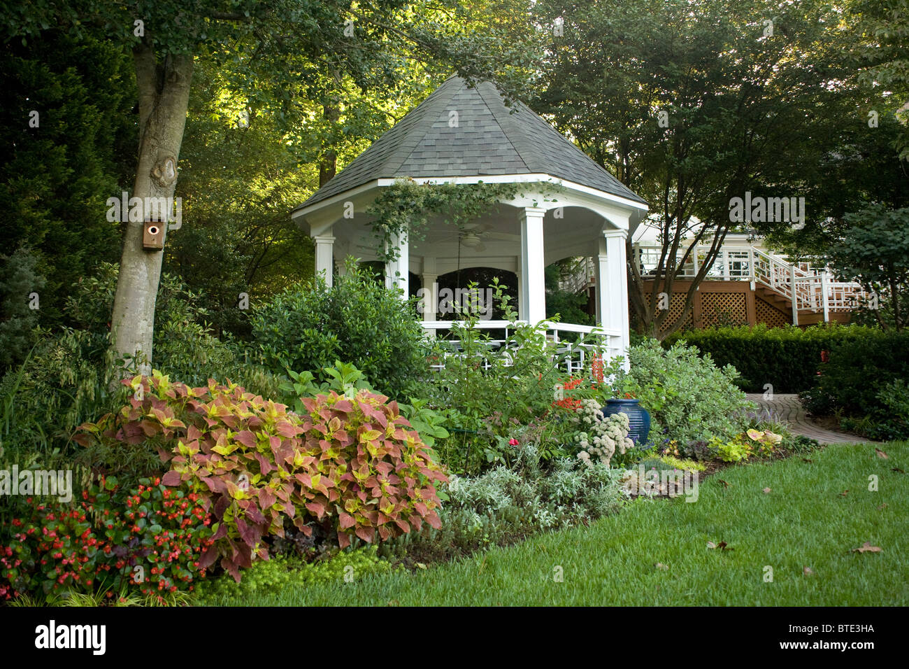 Gazebo in the garden Stock Photo - Alamy