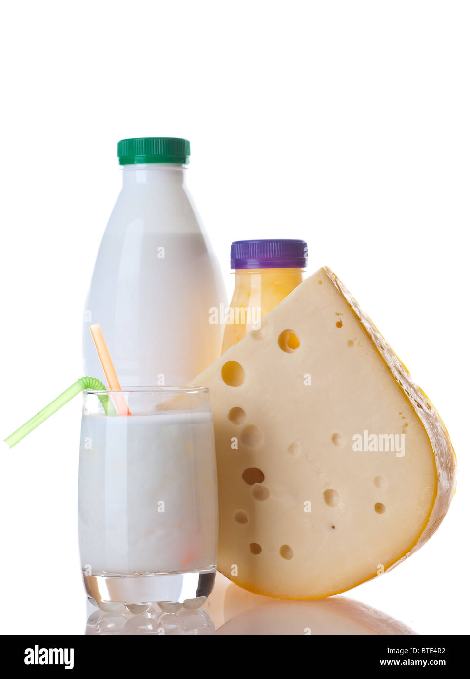 Dairy products. Isolation on the white Stock Photo - Alamy