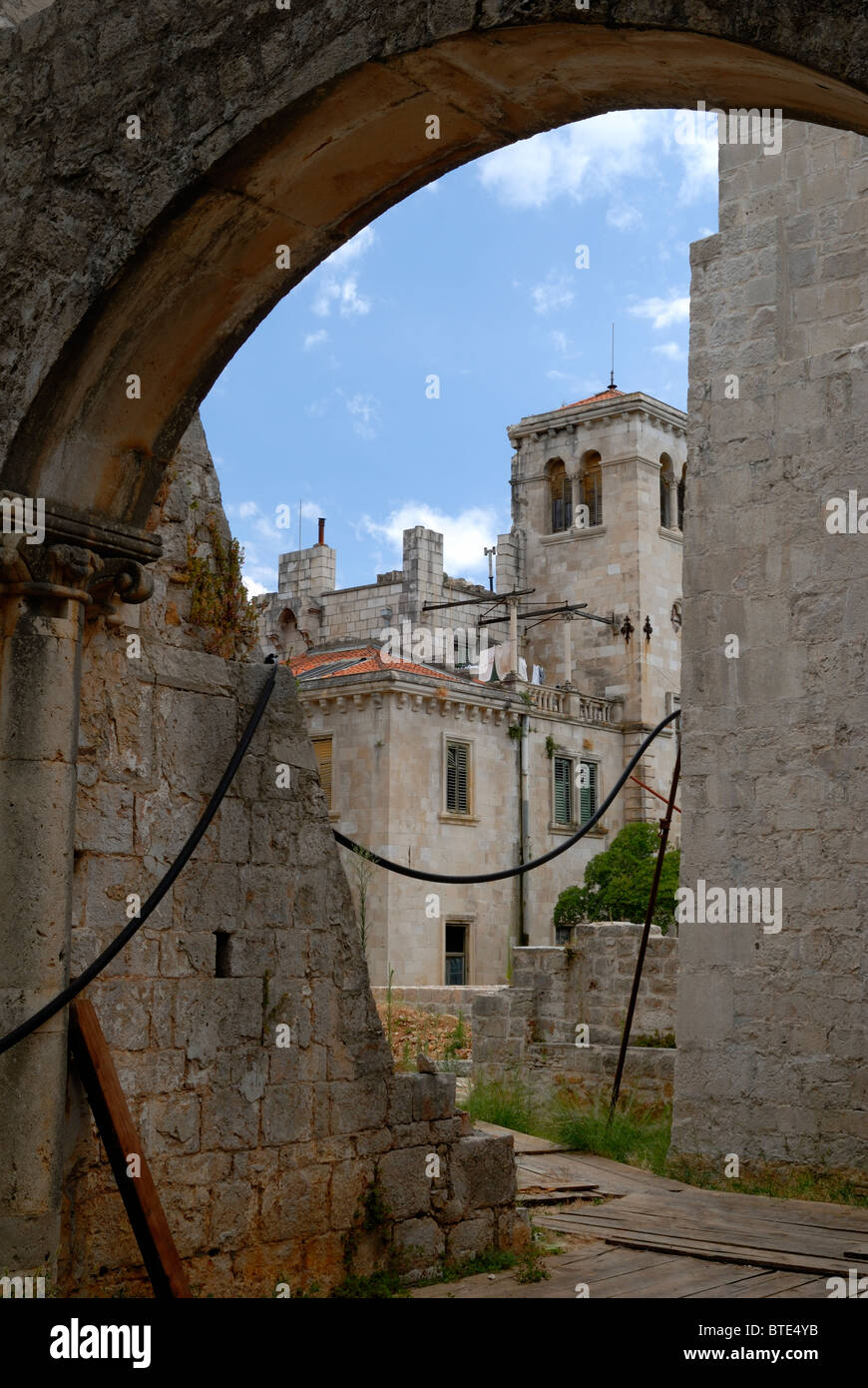 A fine view to the ruins of a Benedictine Monastery Complex of the ...