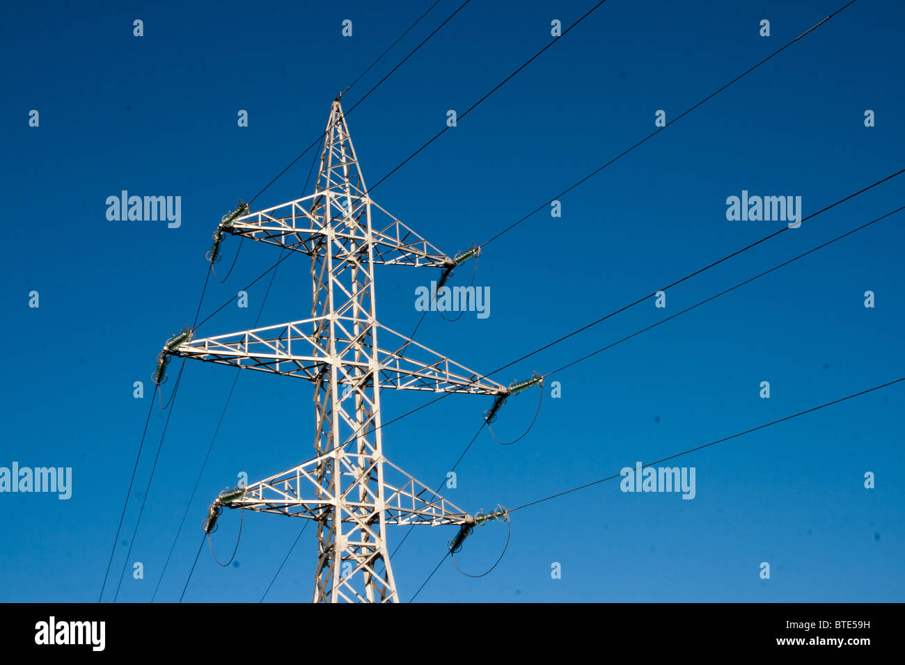 High voltage electricity pylon Stock Photo - Alamy