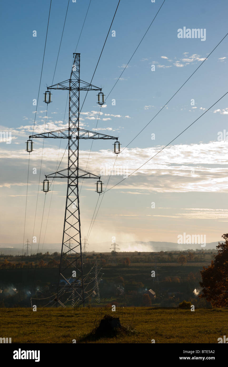 High voltage electicity pylon Stock Photo - Alamy