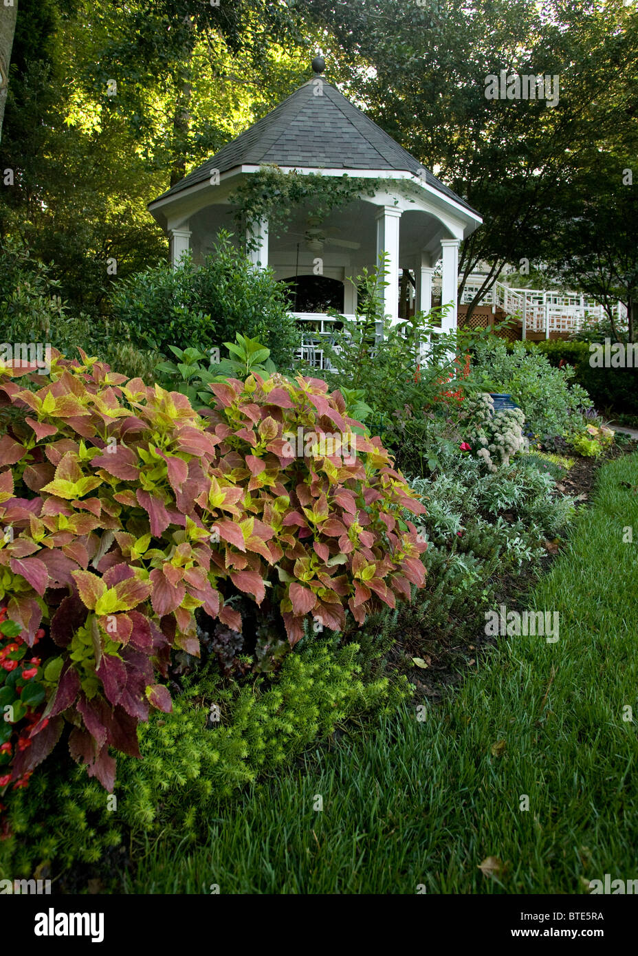 Gazebo in the garden Stock Photo - Alamy