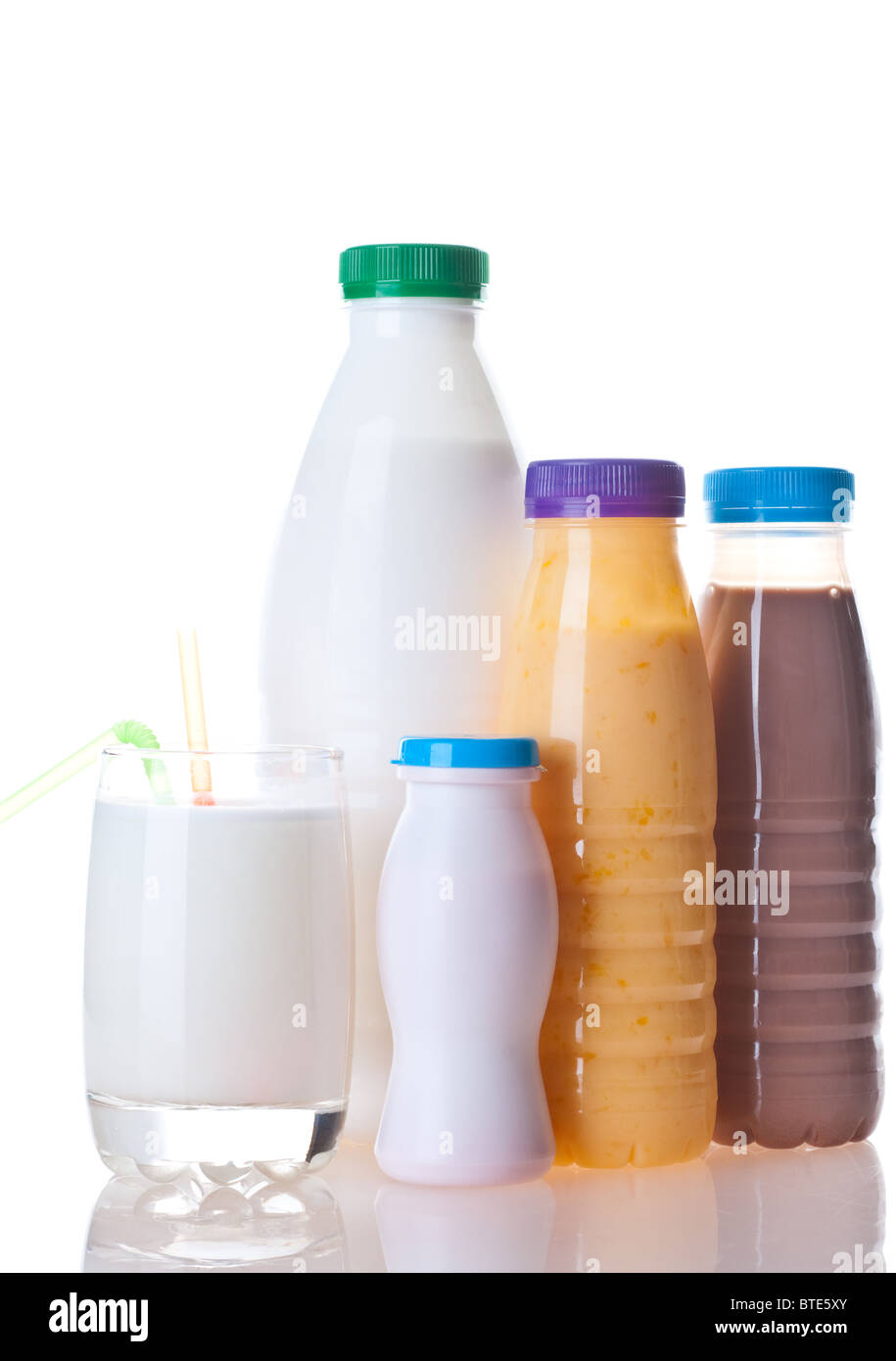 Dairy products. Isolation on the white Stock Photo - Alamy