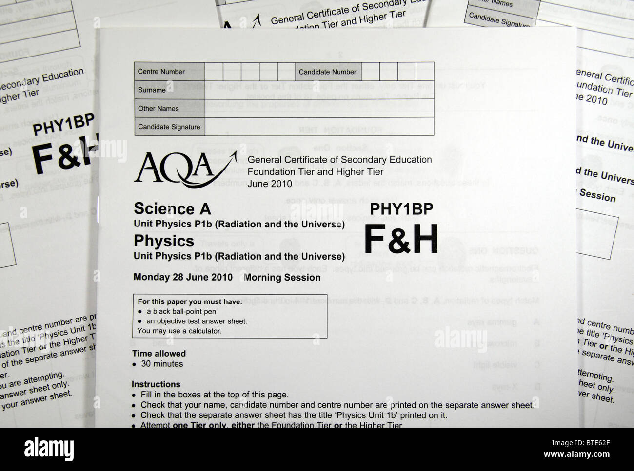 Examination Papers Stock Photos & Examination Papers Stock Images - Alamy