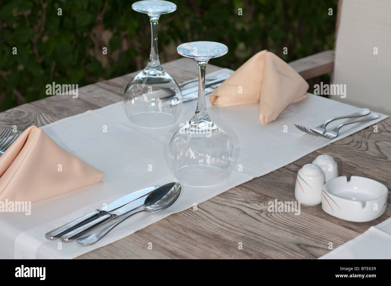 White Fine Table Setting. summer Stock Photo - Alamy