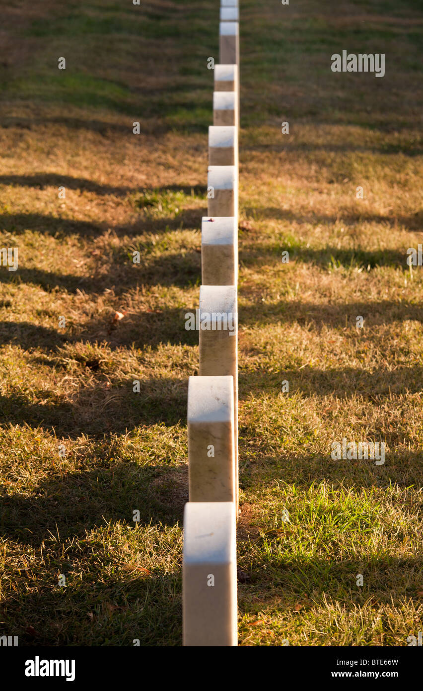 Gravestones lit by the setting sun in Arlington Cemetery Stock Photo ...