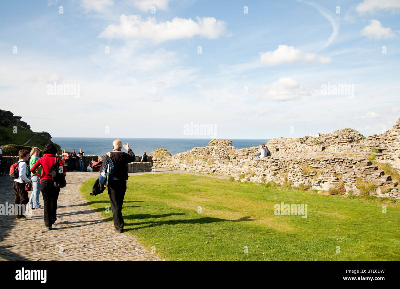 People in Tintagel Castle, Cornwall, UK Stock Photo - Alamy