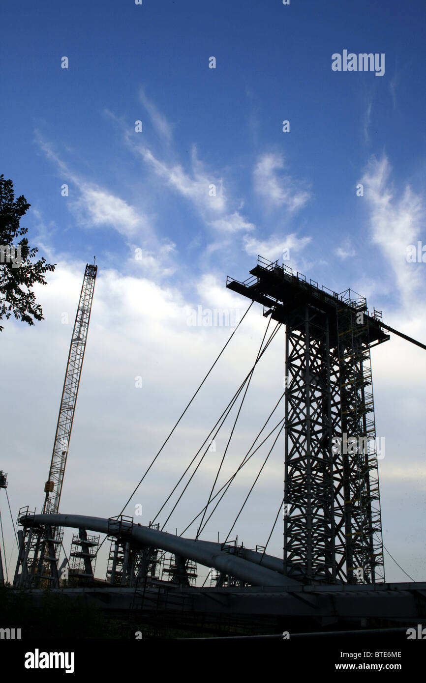 modern bridge under construction over the tiber in rome, italy Stock ...