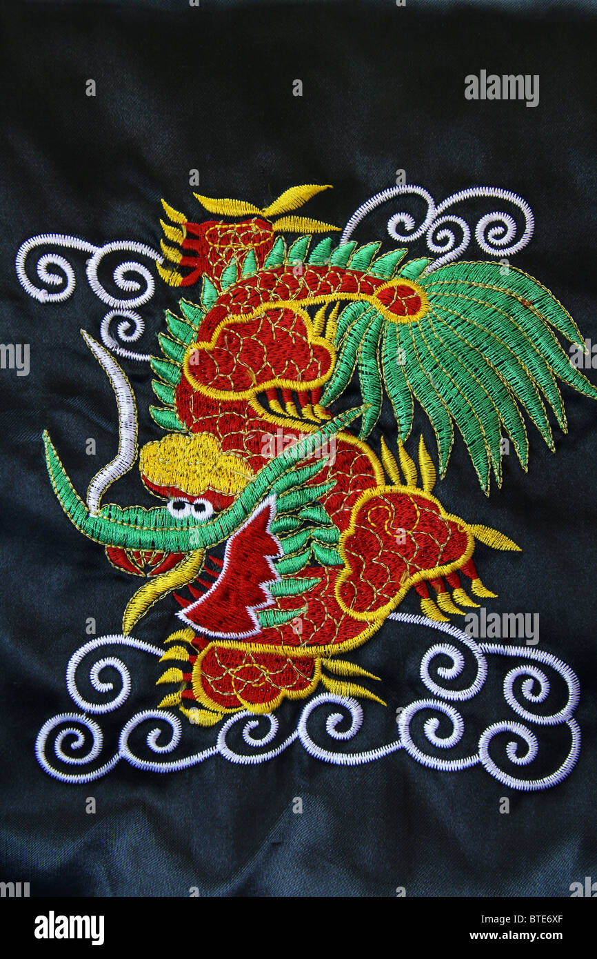 Chinese dragon embroidery thread Stock Photo - Alamy