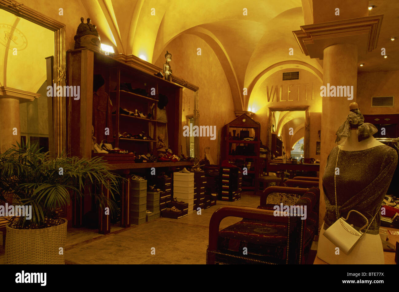 The interior of Valetti, an upmarket clothing shop in the Hyde Park ...