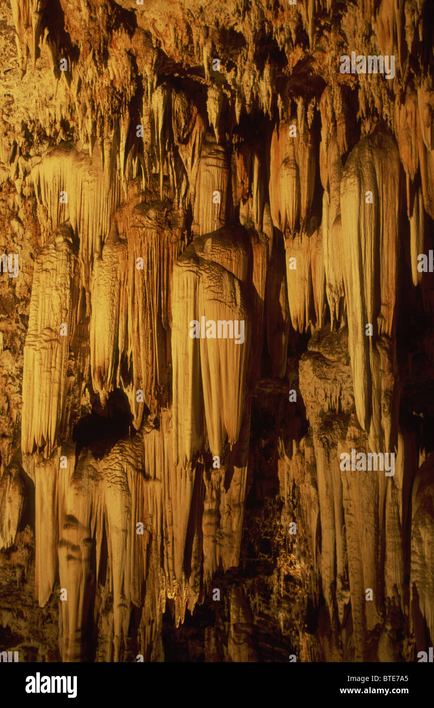 A large cluster of stalactites 2200 million years old hang down from ...