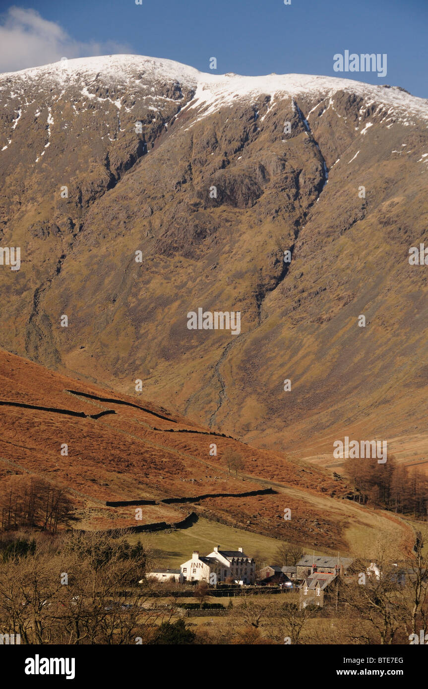Wasdale Head Inn with the mountain of Pillar in the background, English ...