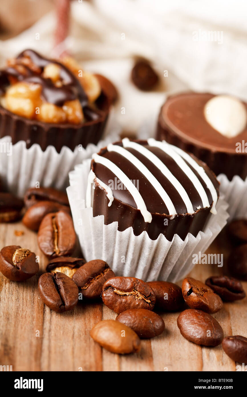 chocolate sweets with coffee beans Stock Photo - Alamy