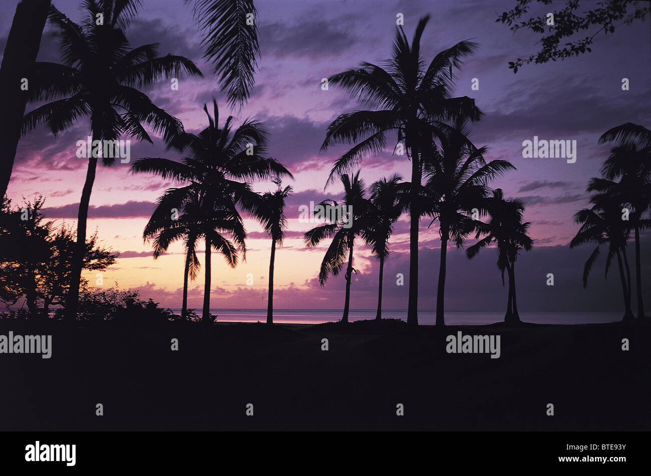 Tropical sunset over Mauritius Stock Photo - Alamy