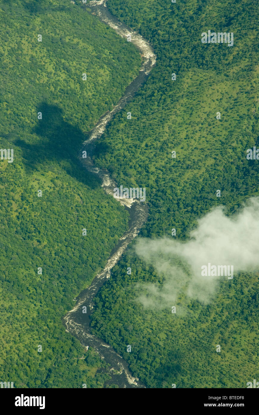 Aerial scenic view of river flowing Stock Photo - Alamy