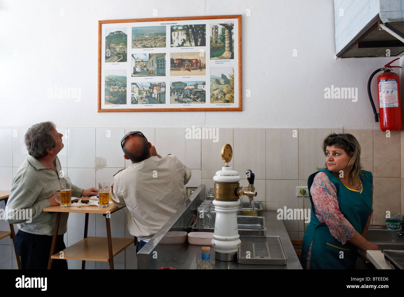 Inside a local bar serving kebabs and beer in Tirana, the capital of ...
