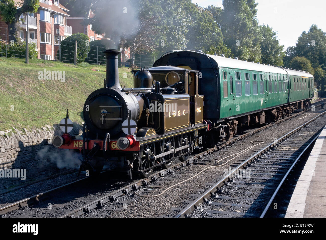 Steam Train at Swanage Station, Dorset, UK Stock Photo - Alamy