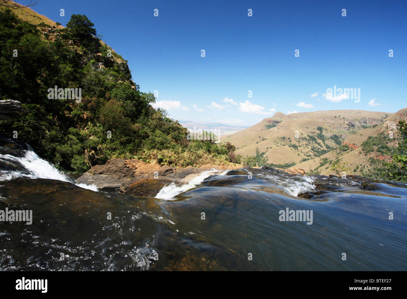 Waterfall near Lunsklip Lodge on the Mpumalanga escarpment Stock Photo ...