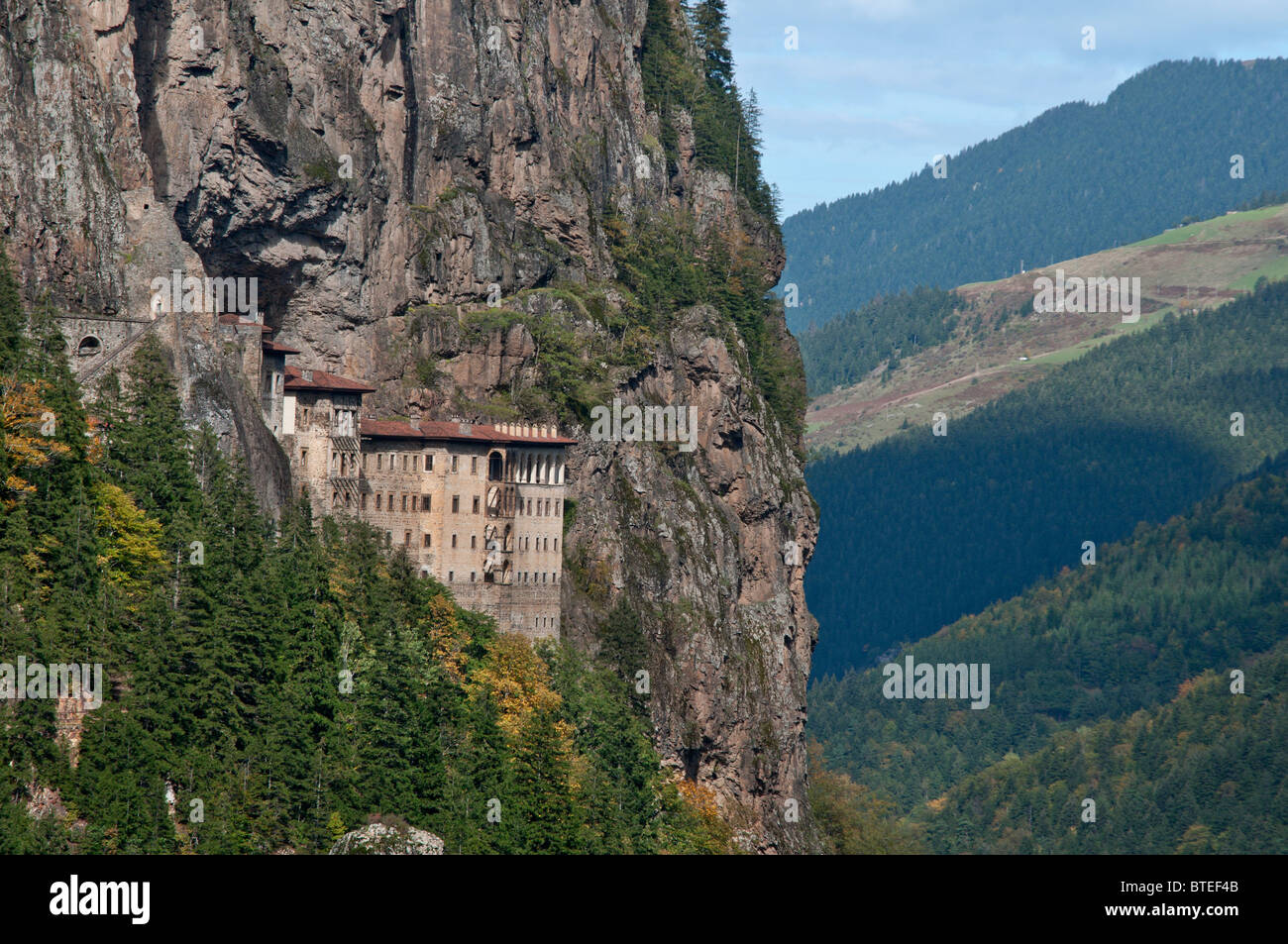 Sumela Monastery or Meryem Ana (Virgin Mary) in the Zigana Mountains ...