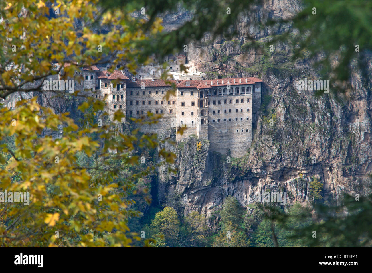 Sumela Monastery or Meryem Ana (Virgin Mary) in the Zigana Mountains ...