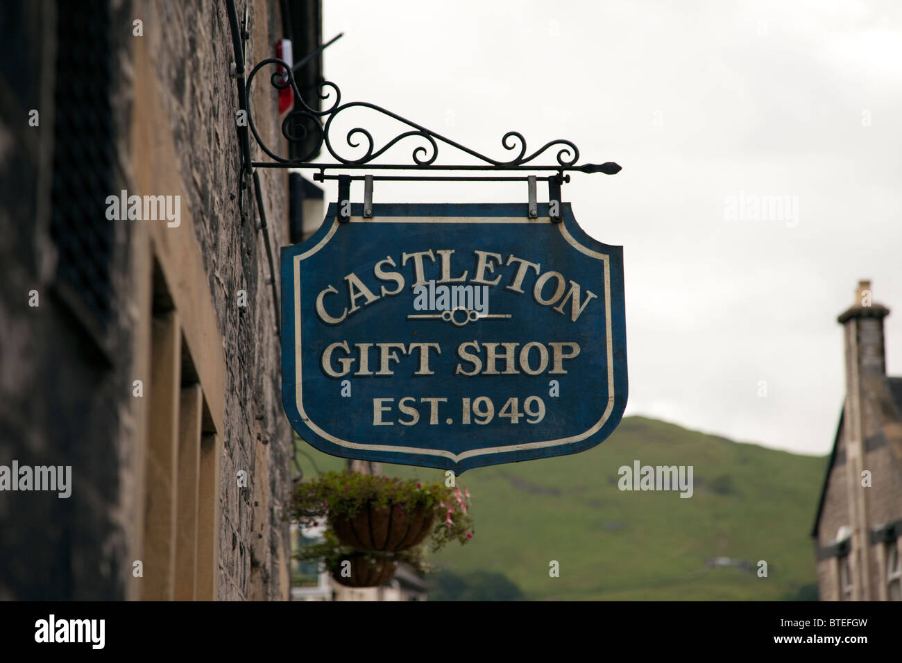 Shop sign in Castleton Peak District Derbyshire England Stock Photo - Alamy
