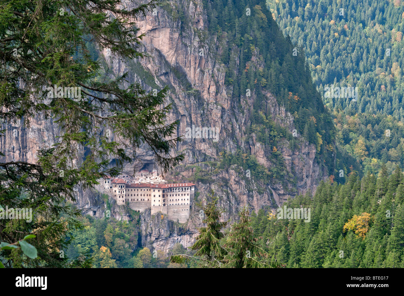 Sumela Monastery or Meryem Ana (Virgin Mary) in the Zigana Mountains ...