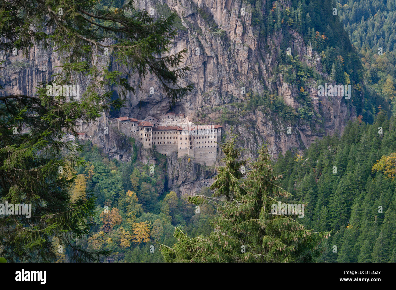 Sumela Monastery or Meryem Ana (Virgin Mary) in the Zigana Mountains ...
