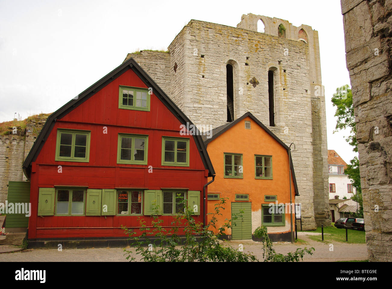 Houses in Visby (Gotland Stock Photo - Alamy