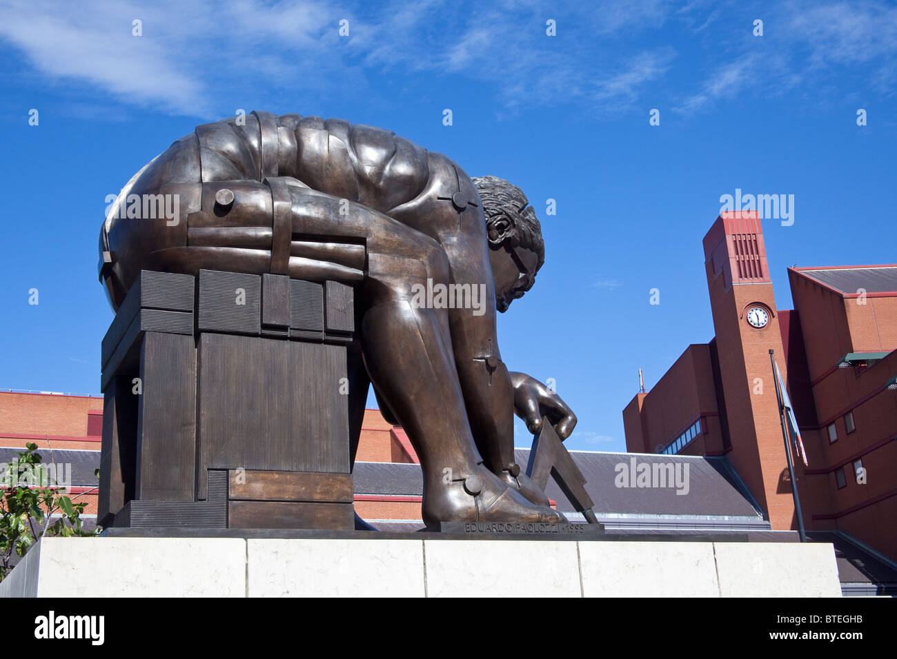 London, Euston Road Statue of Isaac Newton at The British Library ...