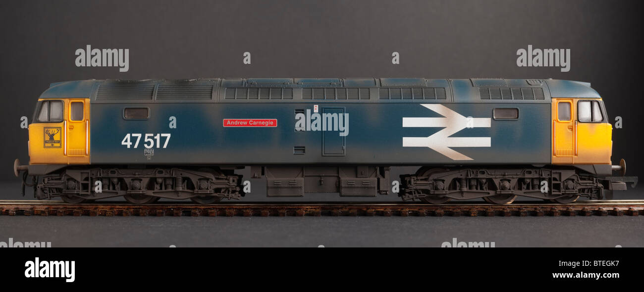 Class 47 Diesel Locomotive, Andrew Carnegie, in weathered condition ...