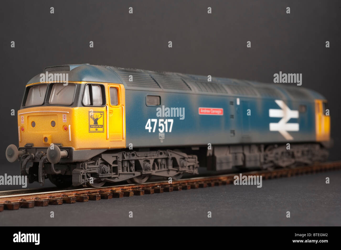 Class 47 Diesel Locomotive, Andrew Carnegie, in weathered condition ...
