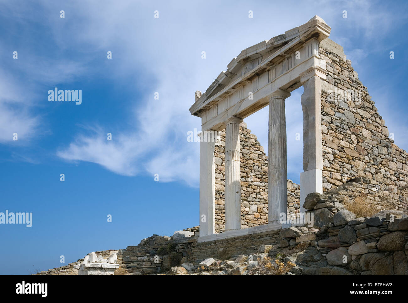 DELOS ISLAND, CYCLADES, GREECE, EUROPE. Sanctuary of the Egyptian Gods ...