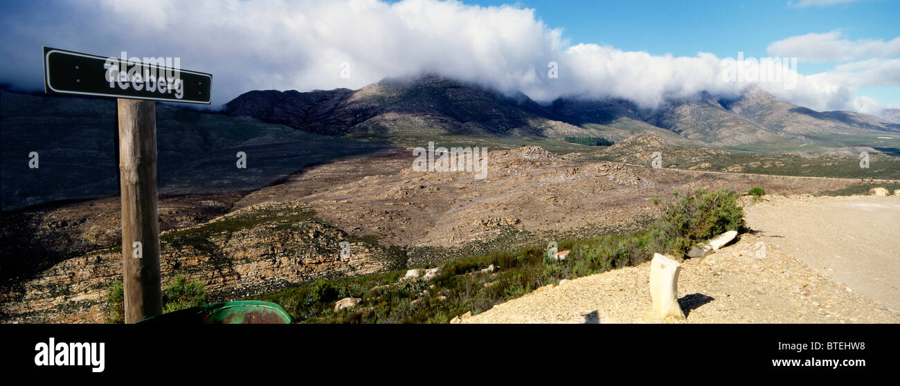 The gravel road up the Swartberg Pass from the village of Prince Albert ...