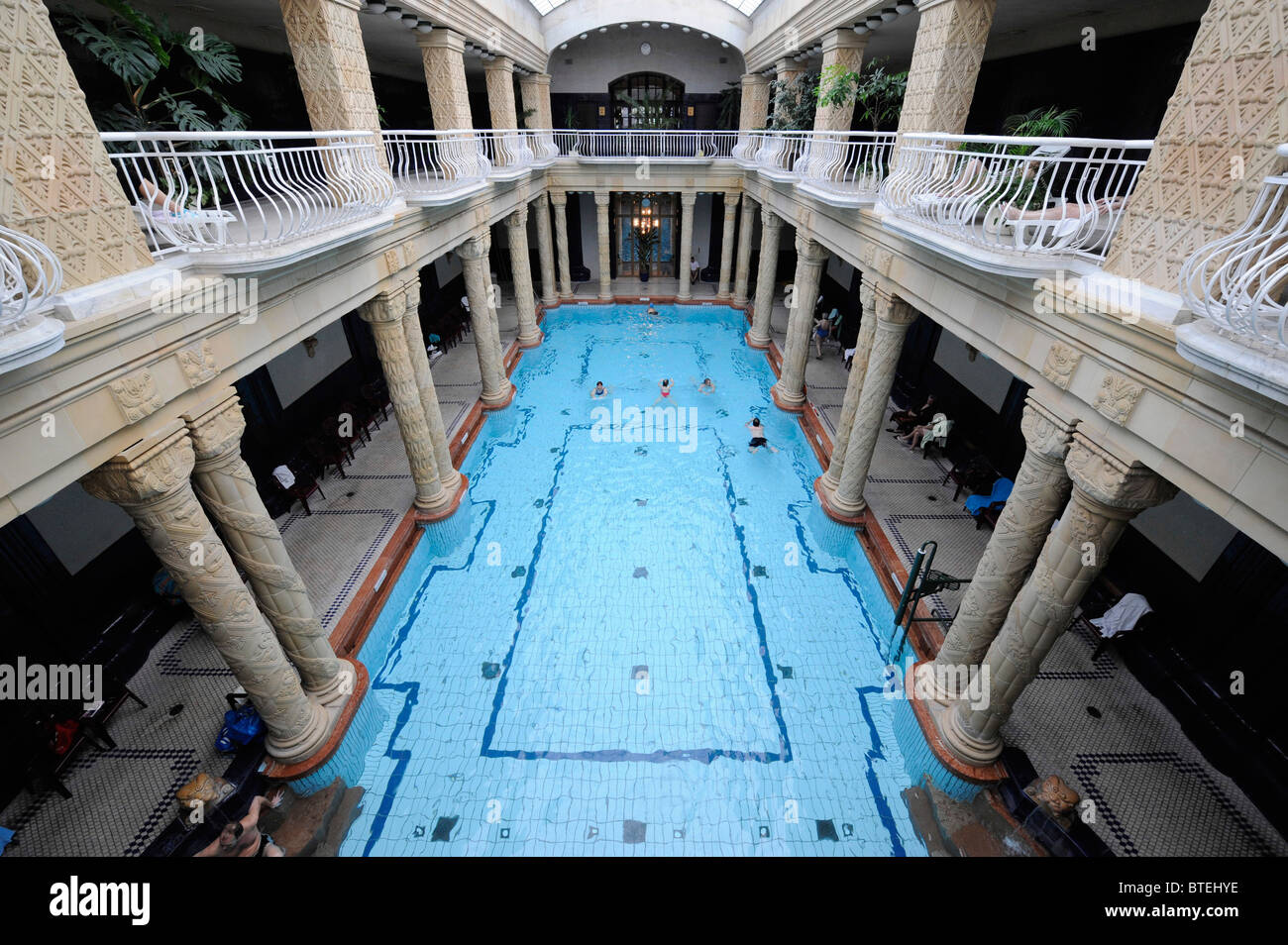 interior of the Gellert hot thermal baths and spa centre, Budapest ...