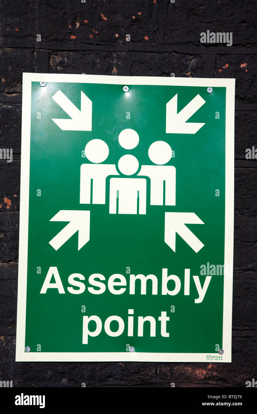 Emergency assembly point sign hi-res stock photography and images - Alamy